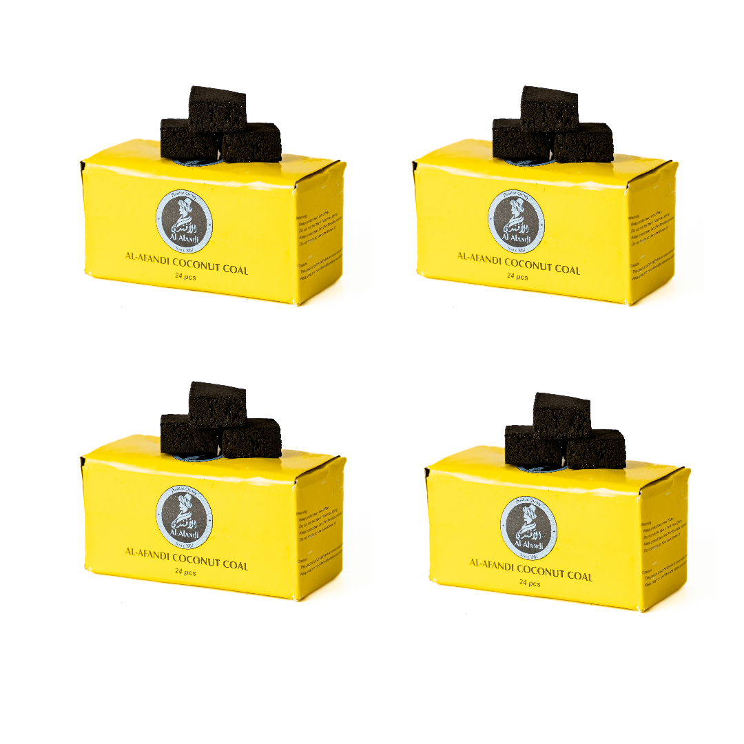 Al Afandi Flat Hookah Coconut Coal 250g - 24pcs (Pack of 4) – shopdop.in