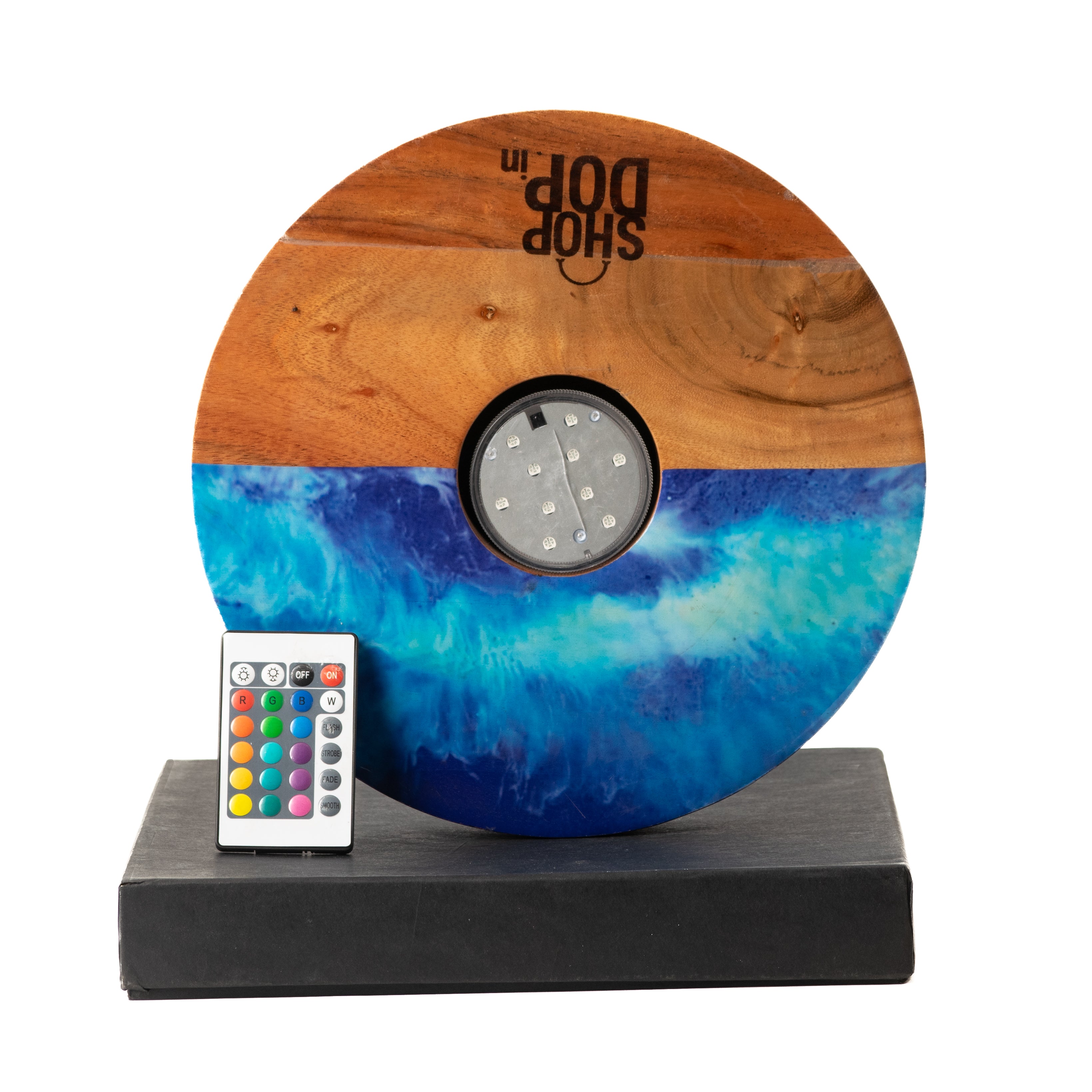 Buy Bolivia Hookah Wooden Base in Box with LED Light – shopdop.in