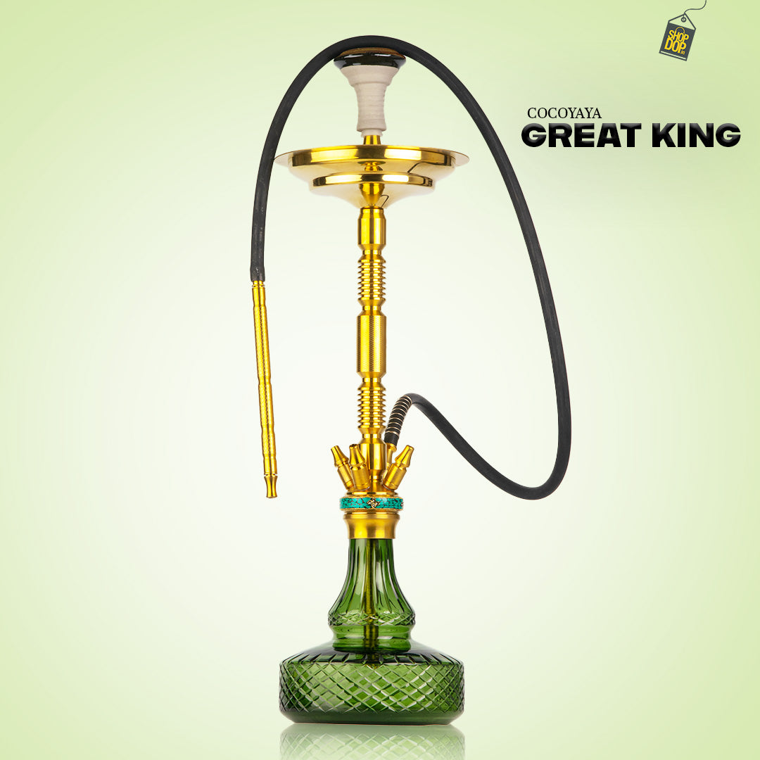 Buy COCOYAYA Great King Hookah - Gold Stem (Green Base) – shopdop.in