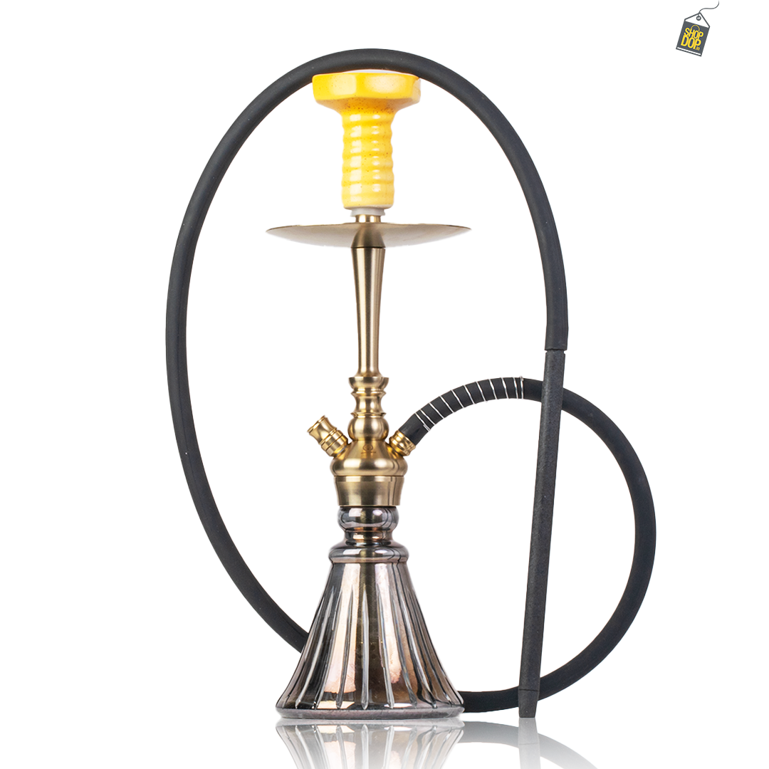 Buy COCOYAYA Izzy Hookah - Gold Stem / Grey Base – shopdop.in