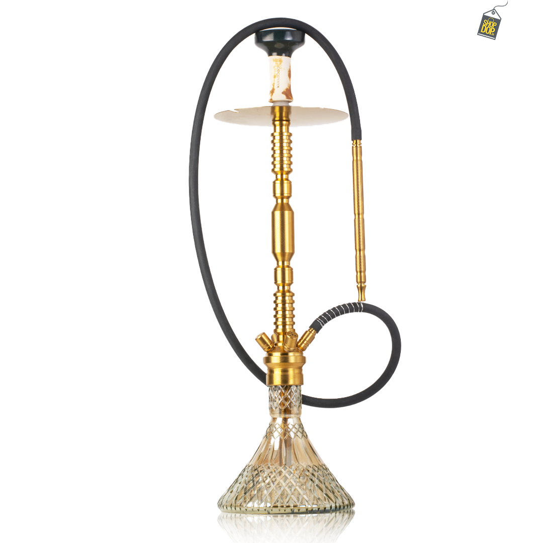 Buy COCOYAYA King Series Brando Hookah - Golden Stem / Cut Glass Base ...