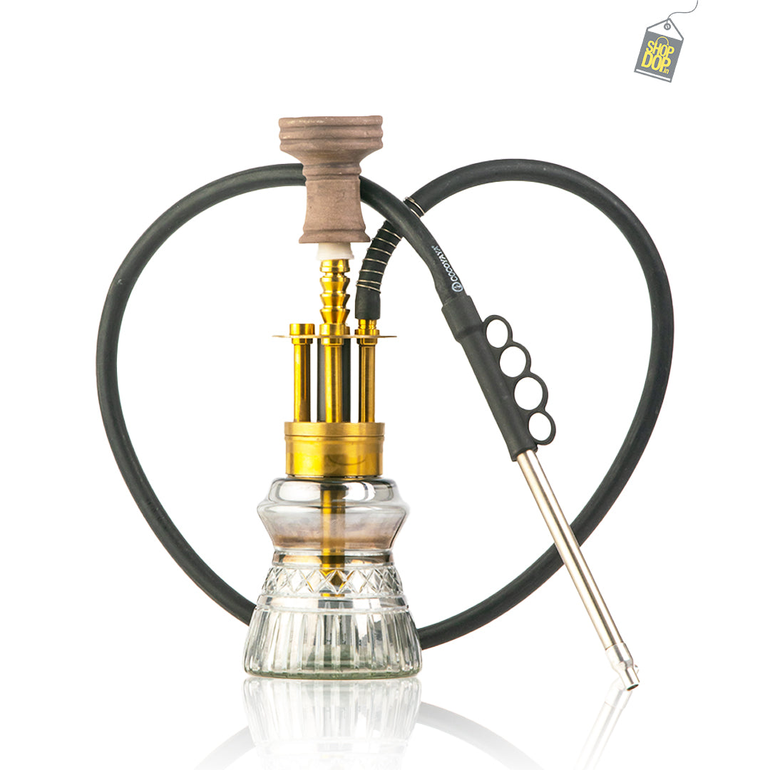Buy COCOYAYA Machine Gun Hookah - Gold Stem (Cut Glass Base) – shopdop.in