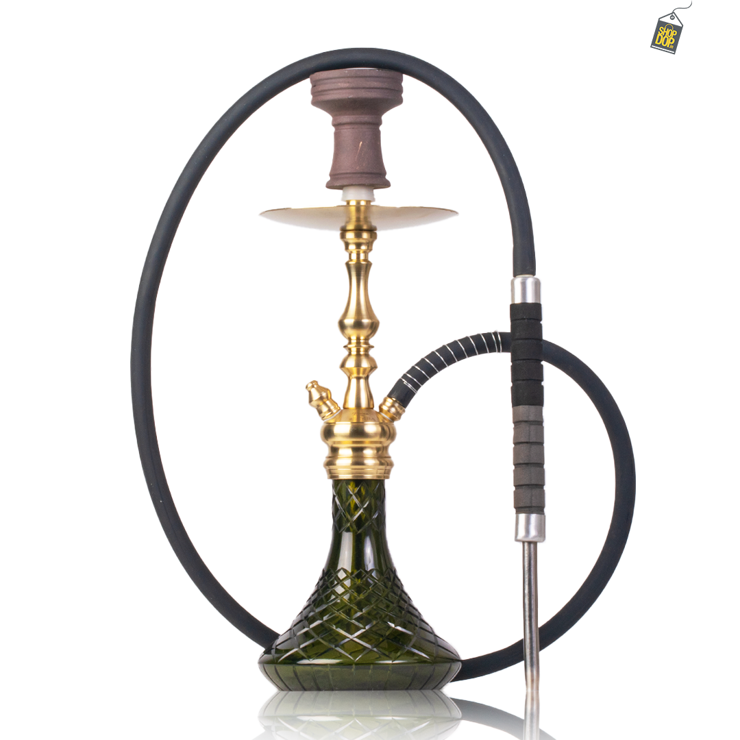 Buy COCOYAYA Simba Hookah - Dark Green Base/Golden Stem – shopdop.in
