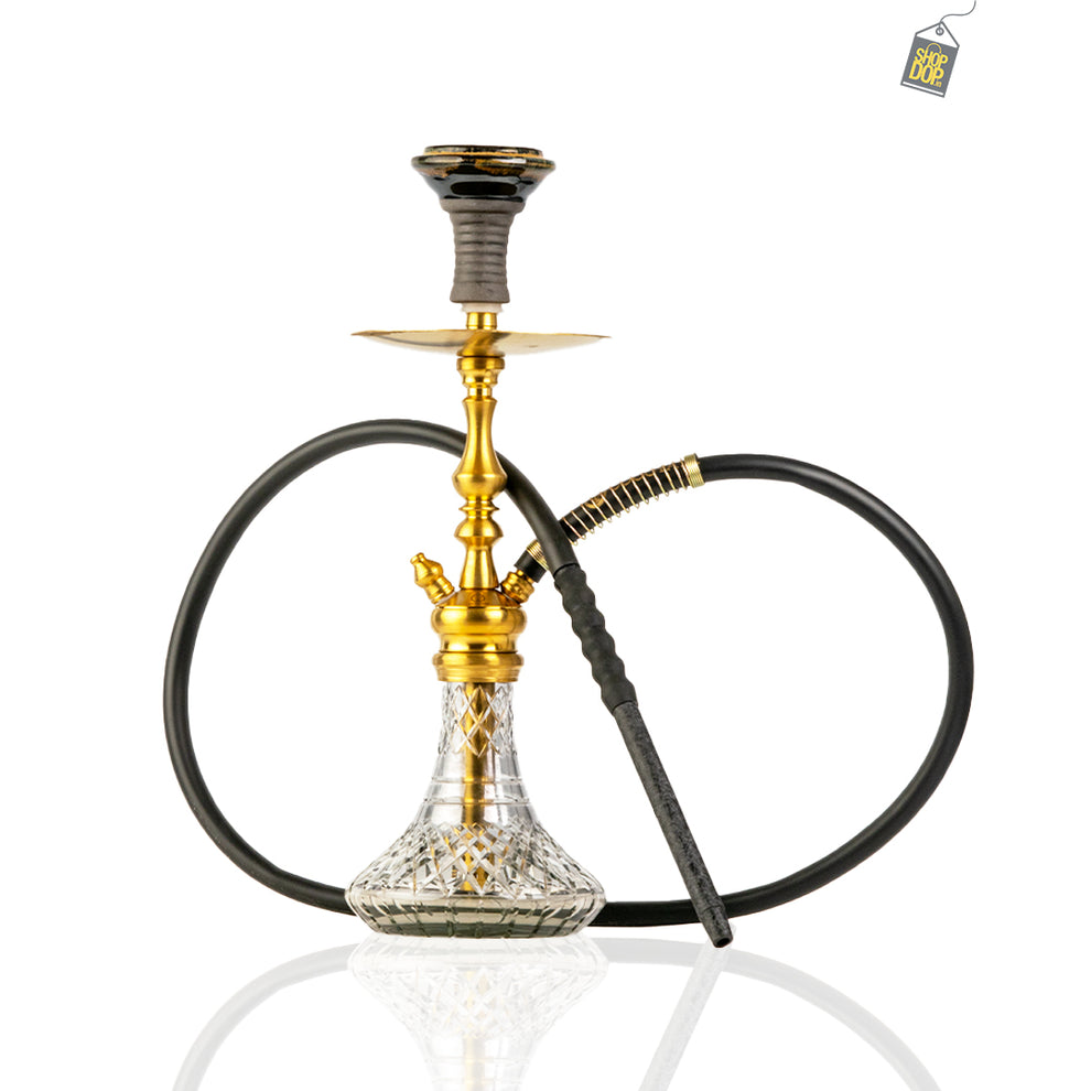 Buy COCOYAYA Simba Hookah - Golden (Cut Glass Base) – shopdop.in