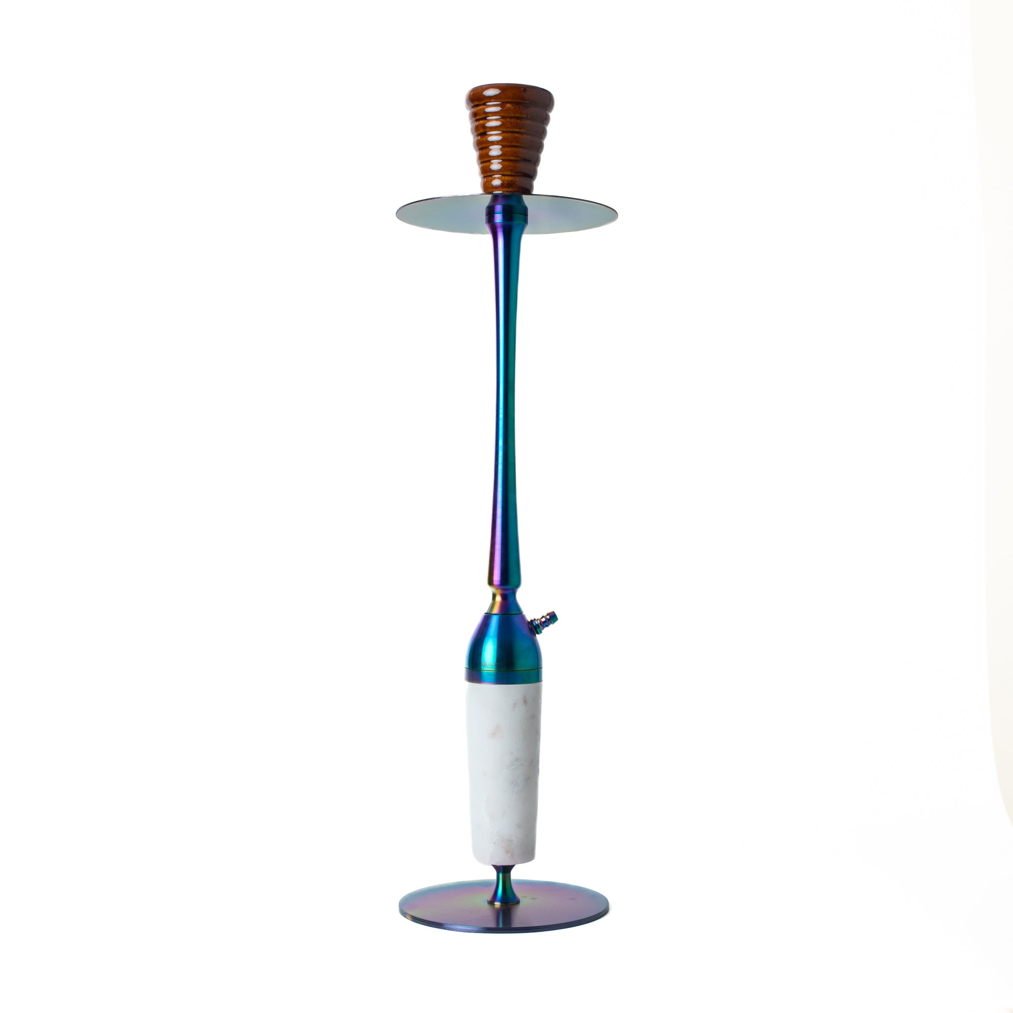 Buy Cocoyaya Slims Sterling Hookah - Rainbow Stem/ White Marble Base ...