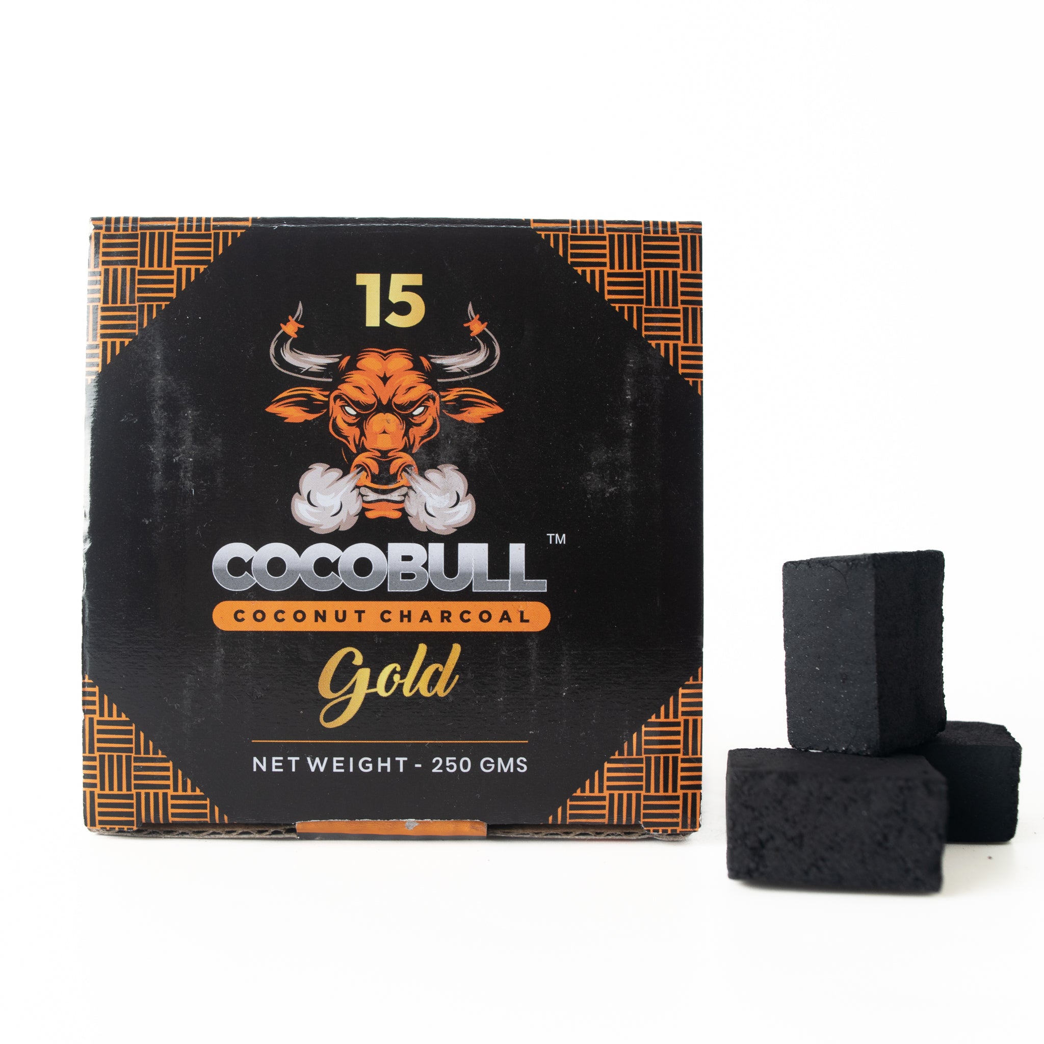 Buy Cocobull Gold Coconut Shell Flat Hookah Charcoal - 250g (30pcs ...