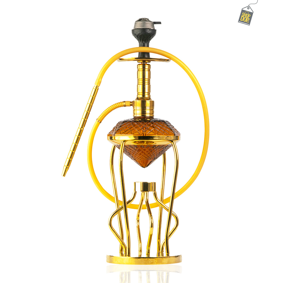Buy Gemstone Hookah - Gold Stem (Amber Base) – shopdop.in