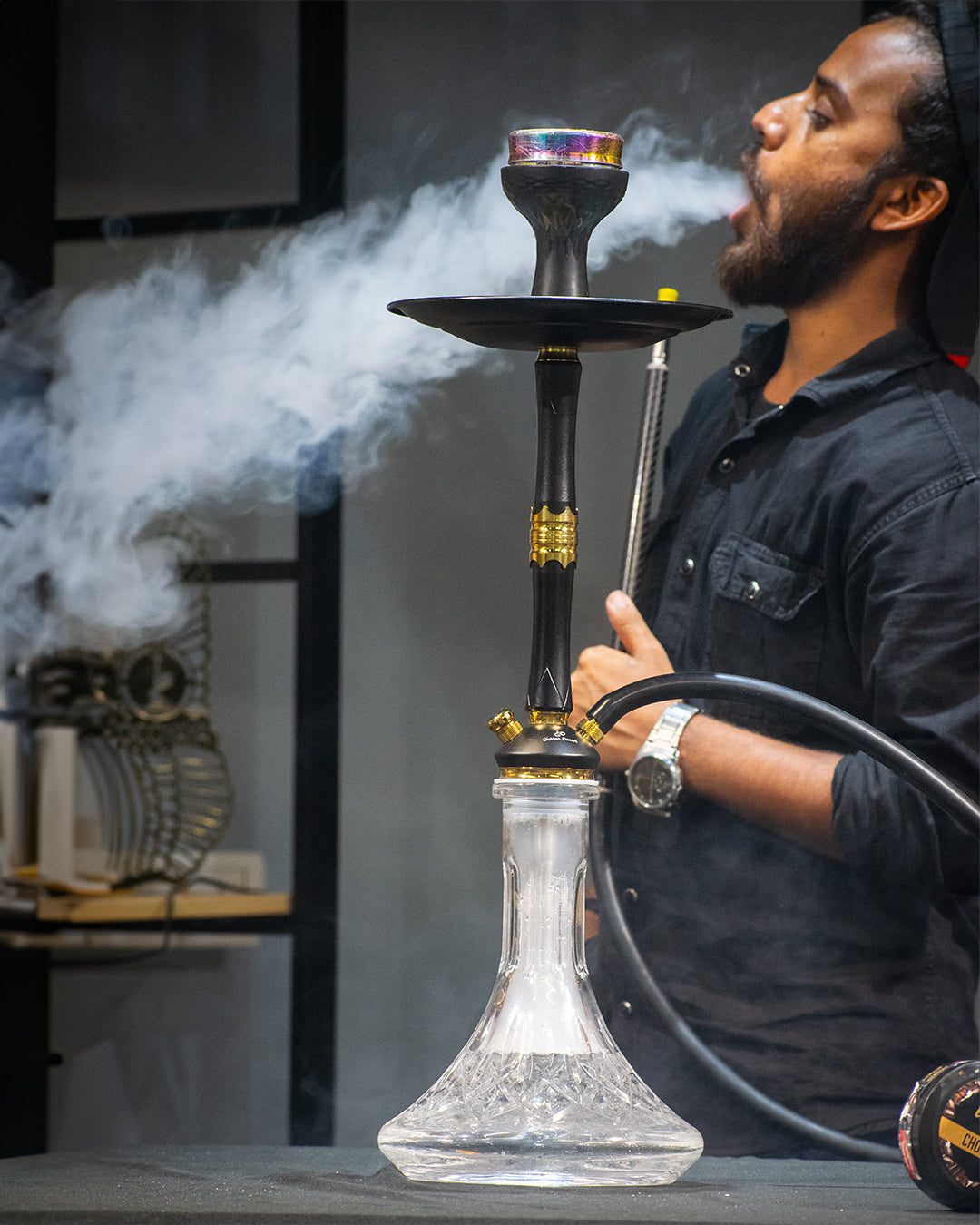 Buy Golden Desert Hookah - Black – shopdop.in