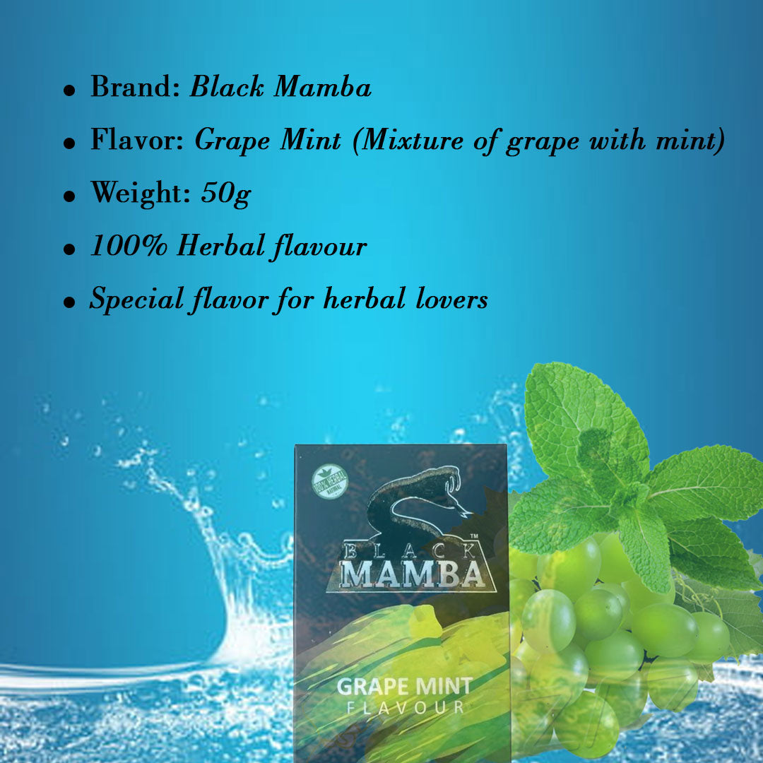 Buy Black Mamba Herbal Grape Mint Hookah Flavor - 50g – shopdop.in