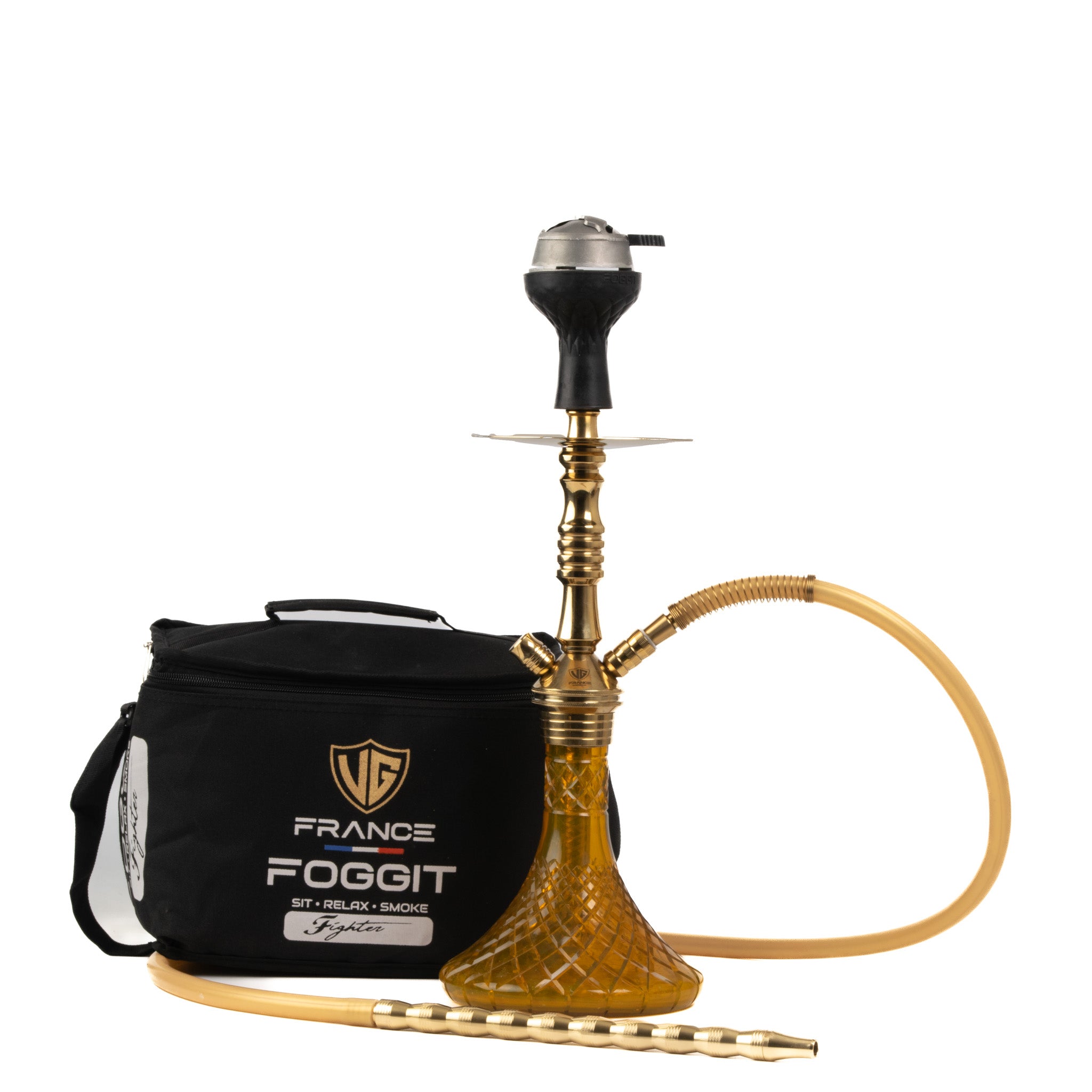 Buy Joe Hookah with Bag (Fighter Series) - Amber Base / Gold Stem ...