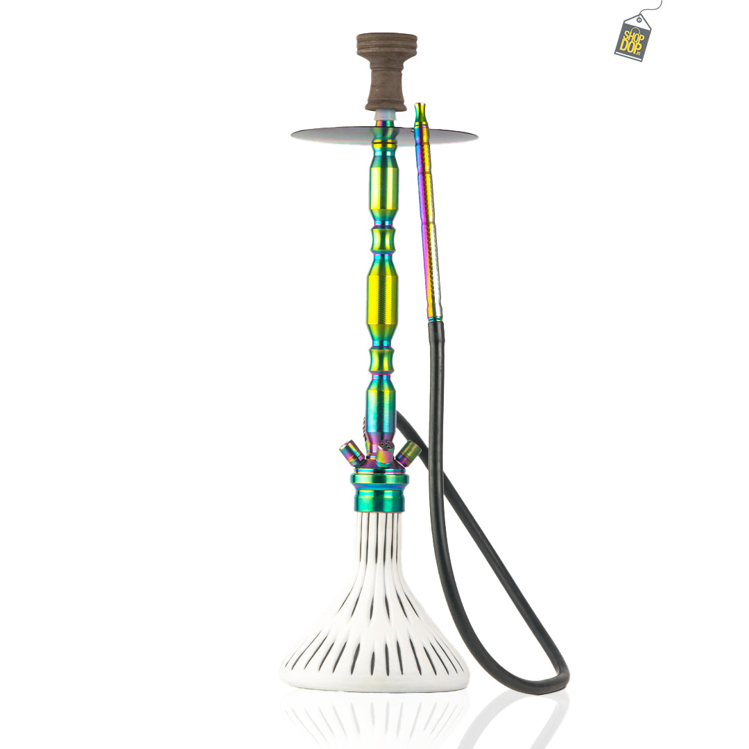 Buy COCOYAYA King Series Hookah - Rainbow Stem (White Base) – shopdop.in