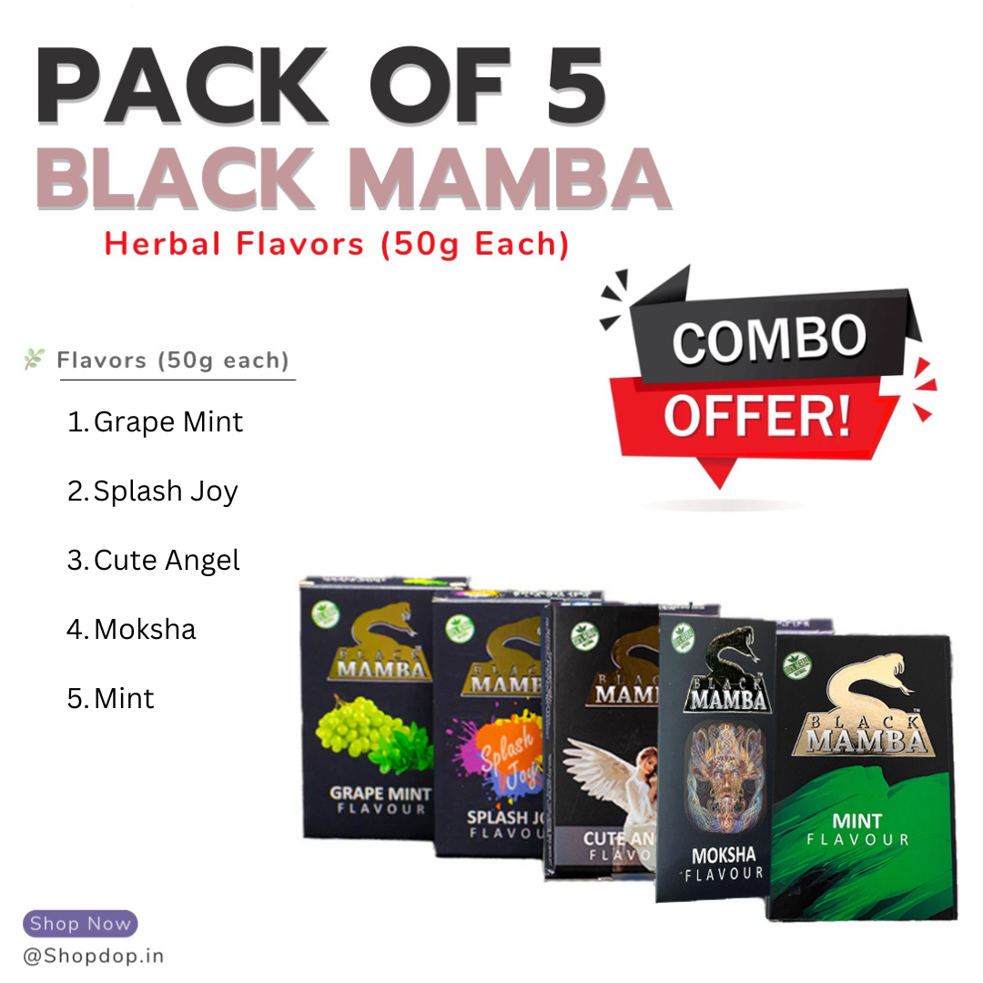 Black Mamba Herbal Mix Hookah Flavors (Pack of 5) – shopdop.in