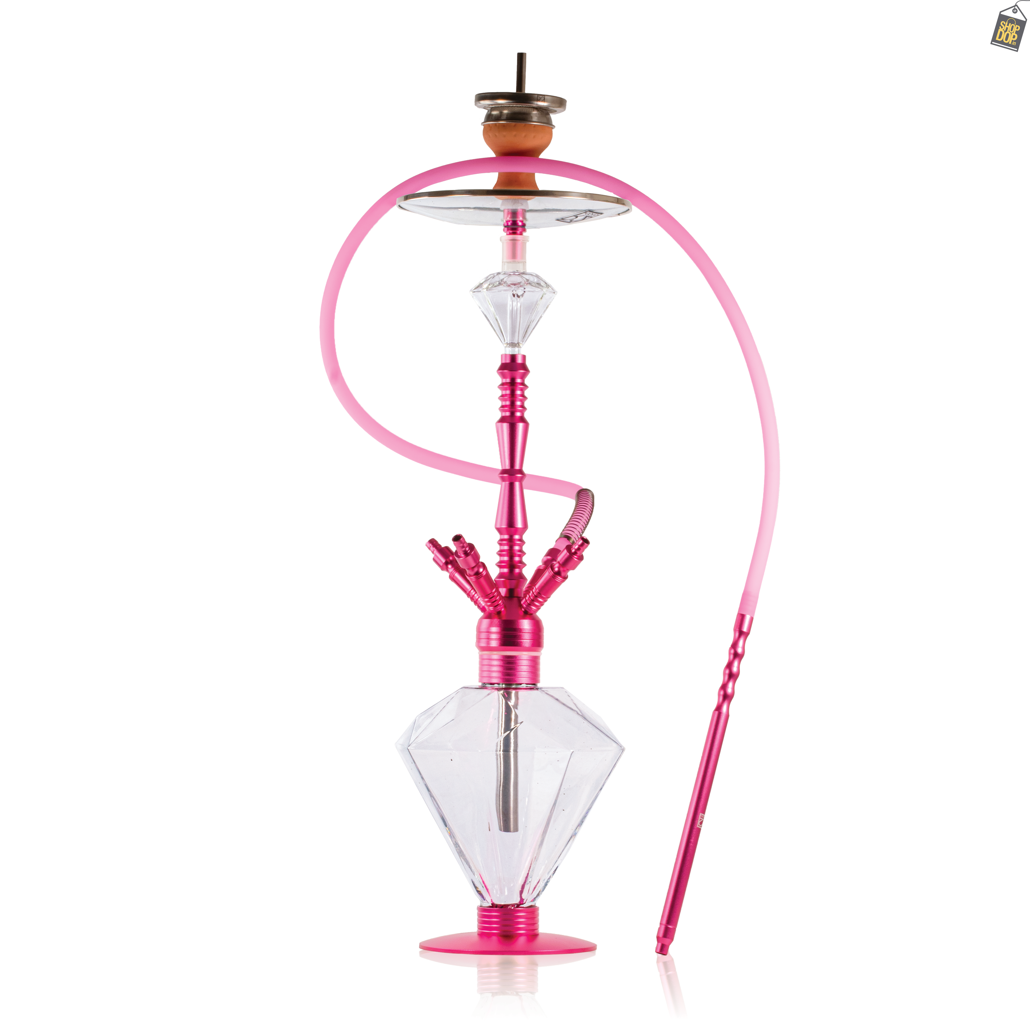 Buy R2 Diamond 4 Pipe Hookah with LED Light - Pink | Dejavuu Shisha's ...