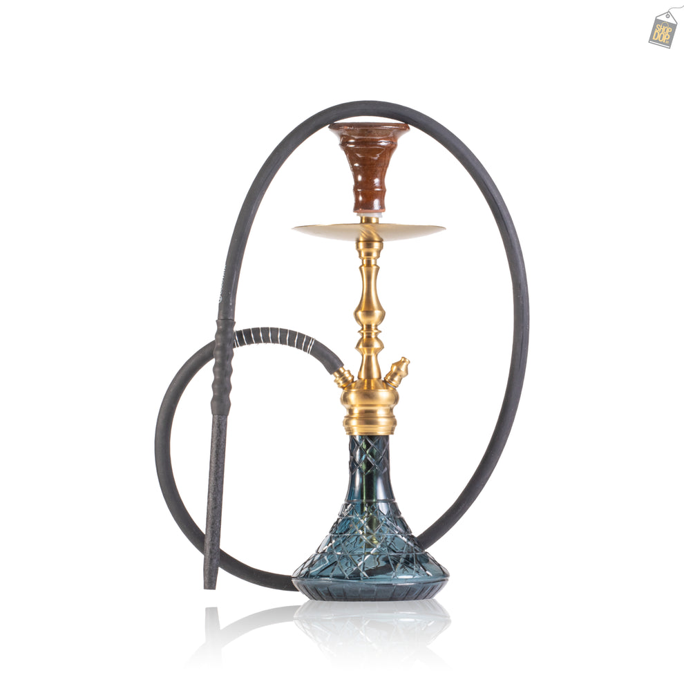 Buy COCOYAYA Simba Hookah - Gold Stem / Navy Base – shopdop.in
