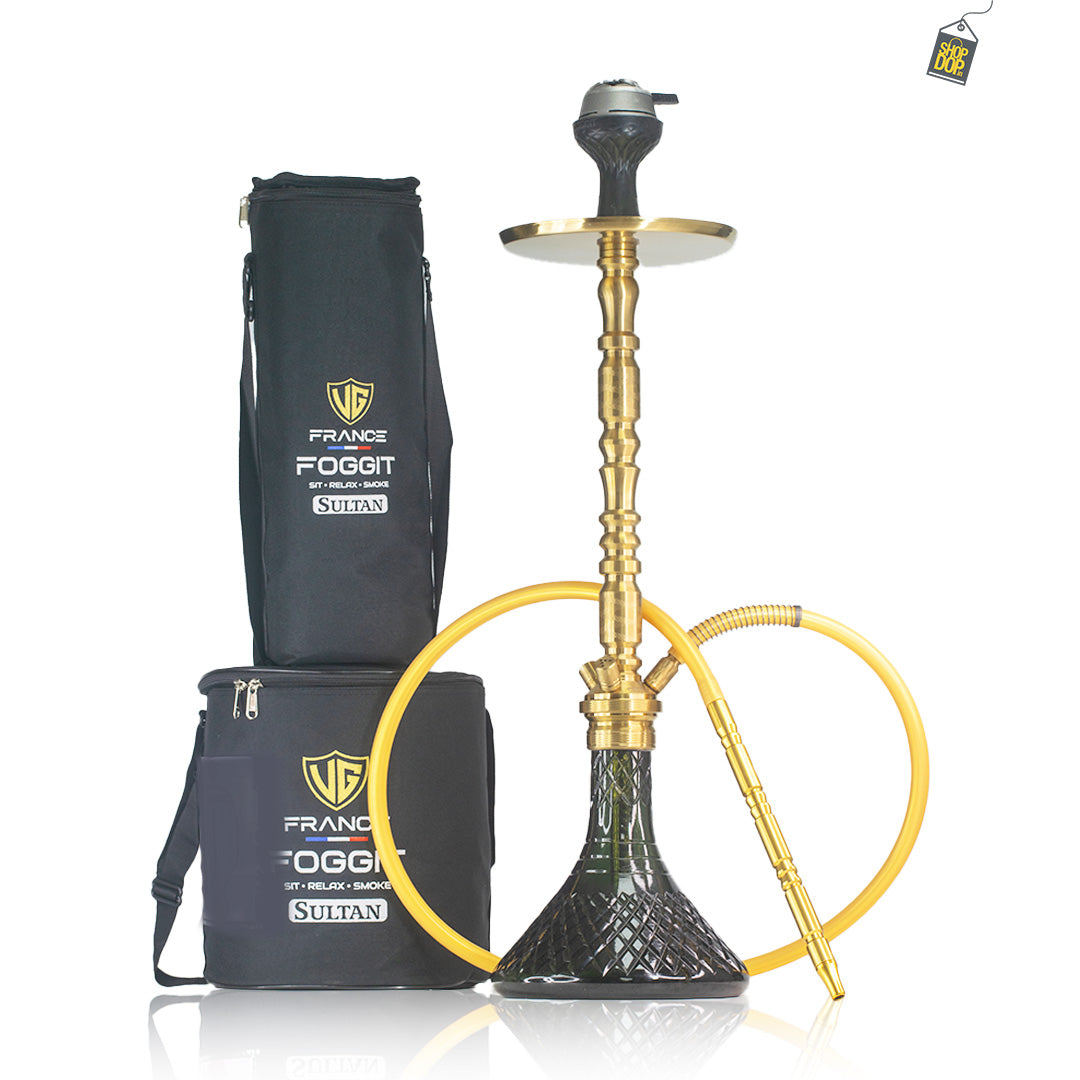 Buy VG France Sultan Igor Hookah with 2 Bags - Black Base / Gold Stem ...