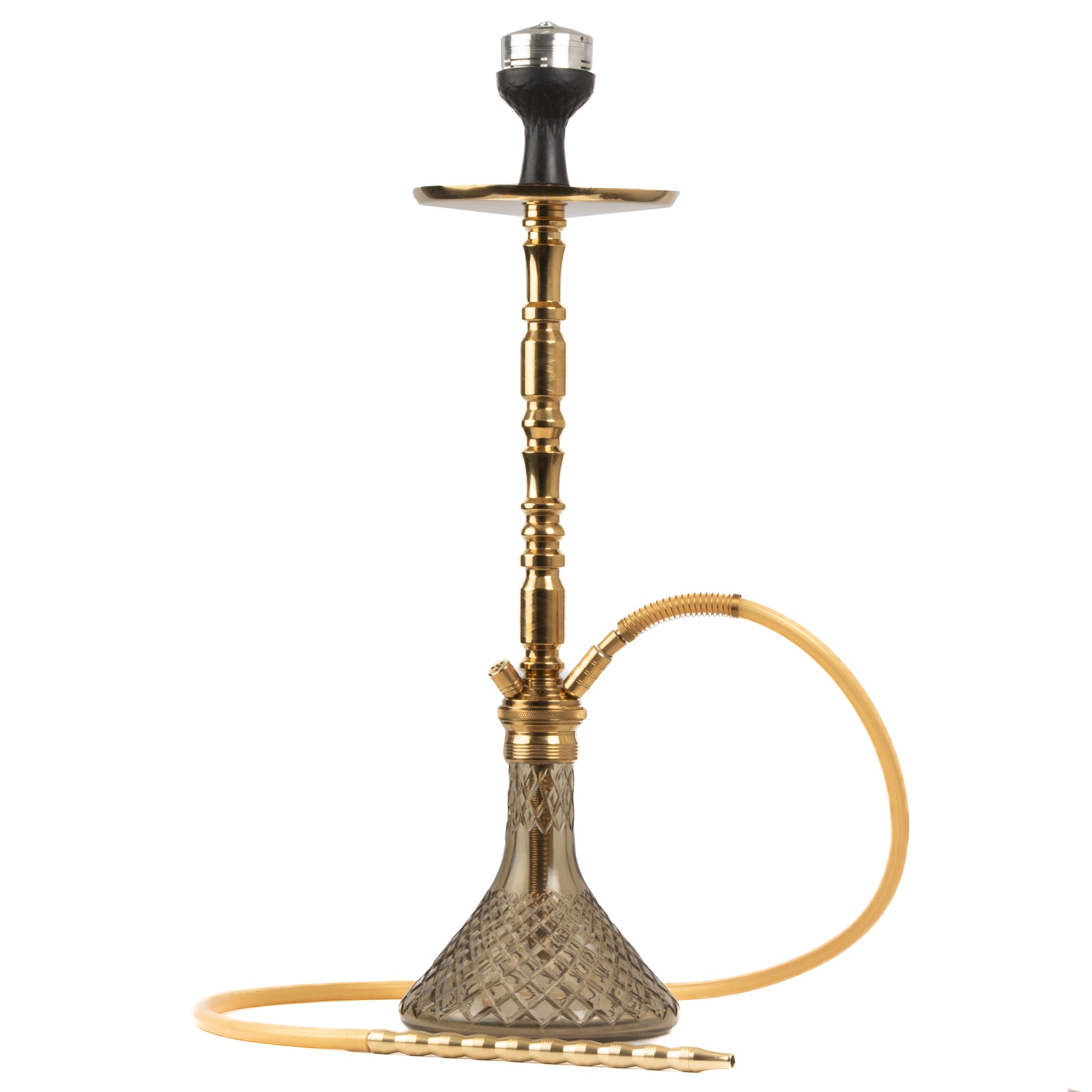 Buy Sultan Hookah with Bags - Grey Base / Gold Stem – shopdop.in