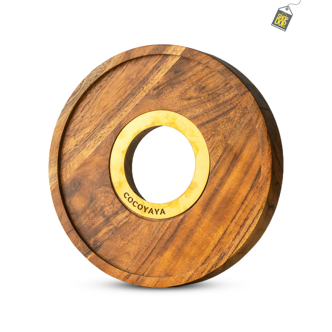 Buy COCOYAYA Hookah Wooden Base Stand with LED Light - Small – shopdop.in