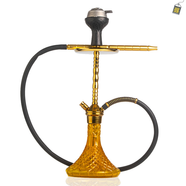 Buy Fighter Ladder Hookah - Gold Stem / Amber Base | VG France – shopdop.in