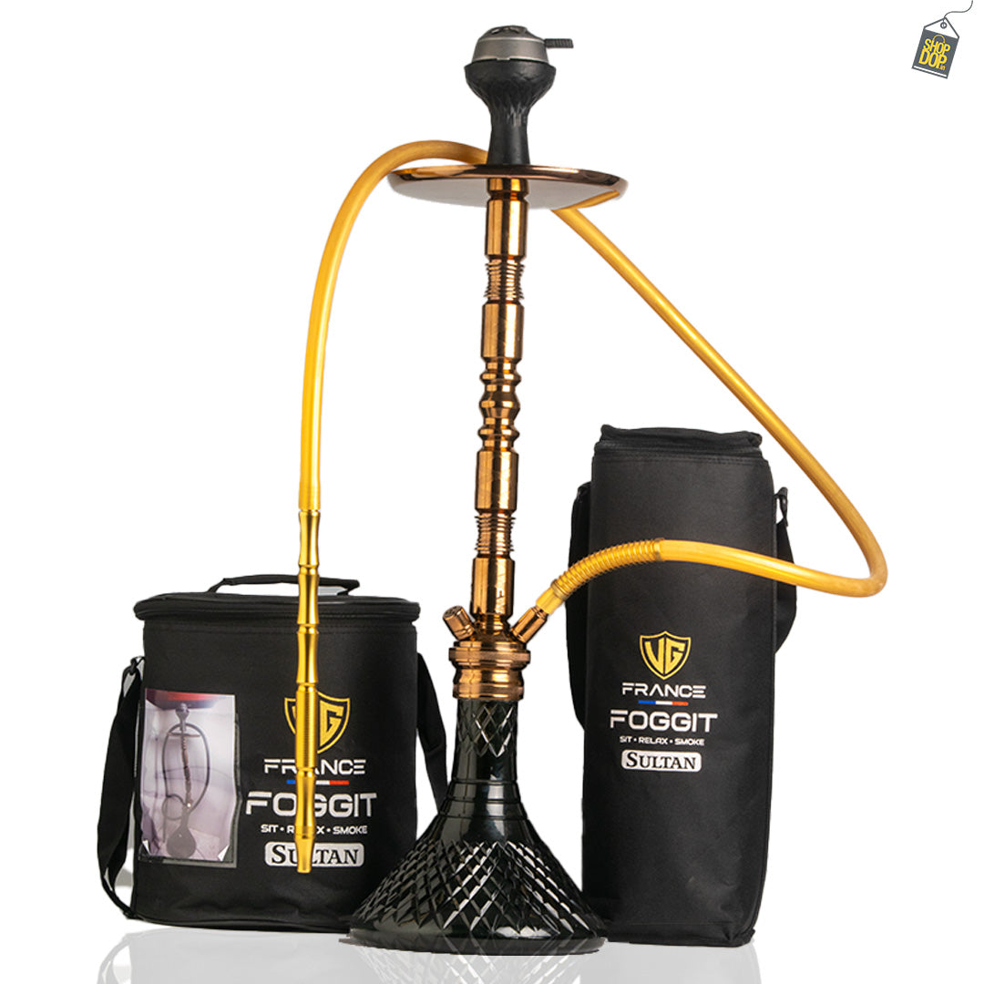 Buy VG France Sultan Maxima Hookah with 2 Bags - Black Base / Bronze ...