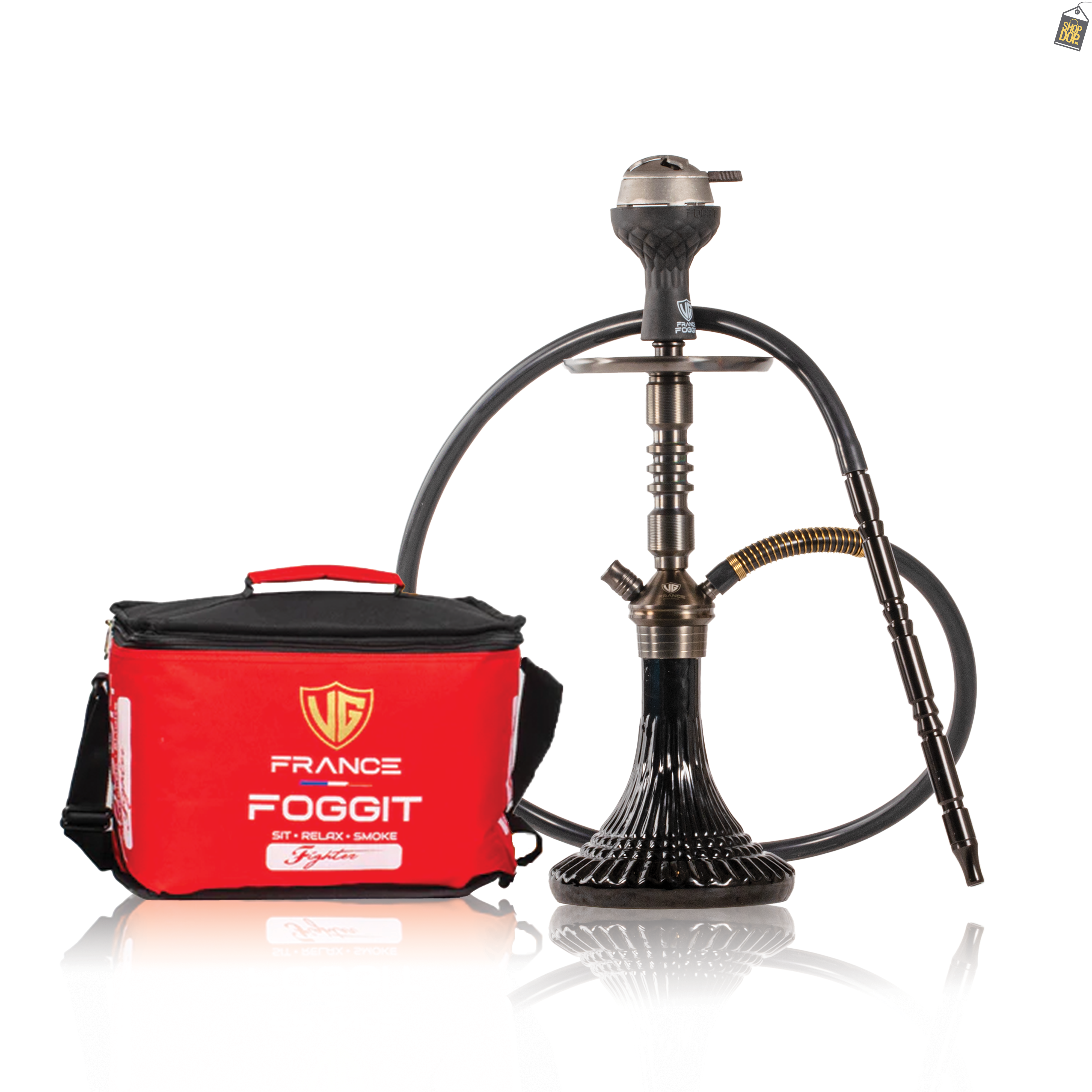Buy VG Joe R3 Hookah with Bag - Black Stem / Black Line Base – shopdop.in