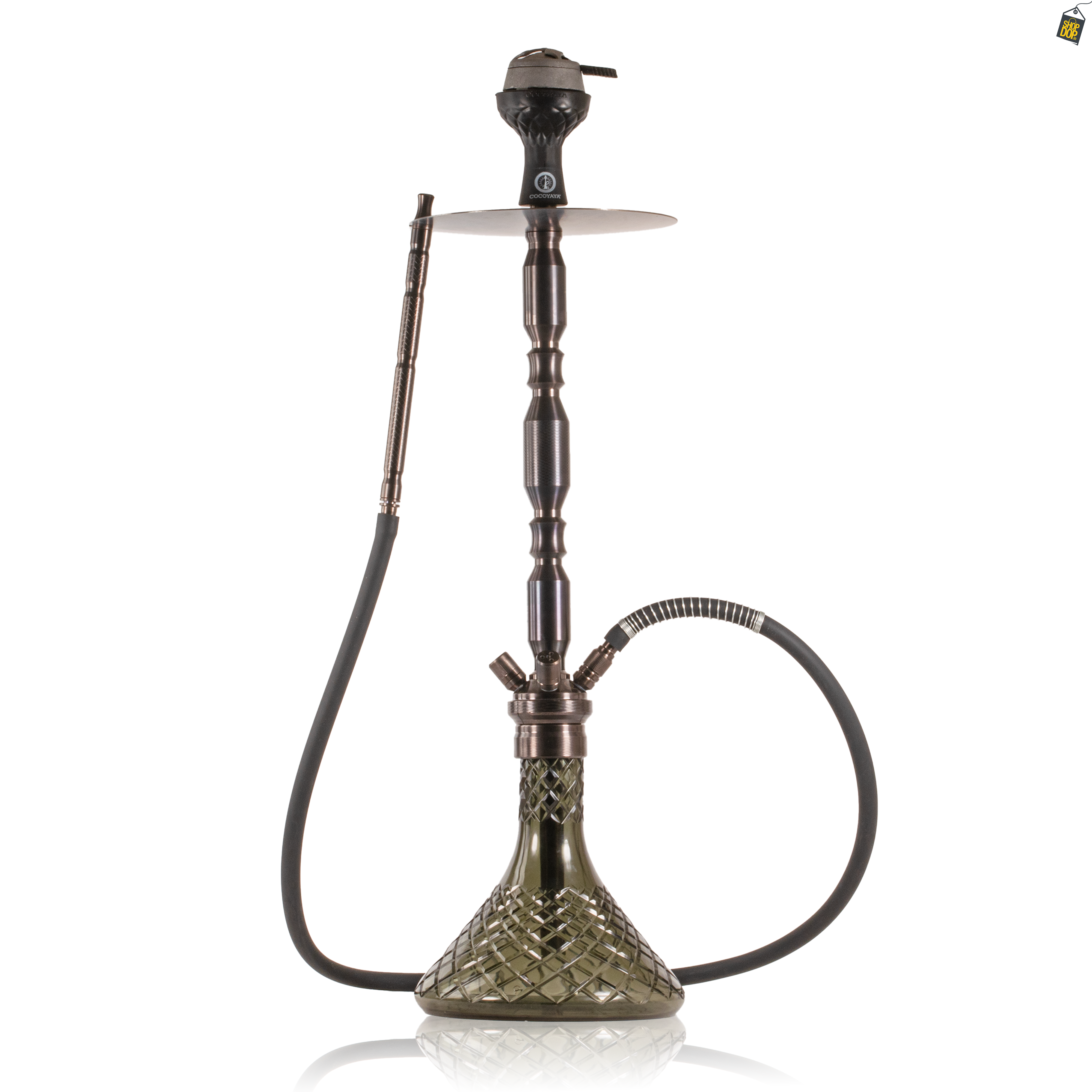 Buy COCOYAYA King Series Brando Hookah - Bronze Stem / Grey Glass Base ...