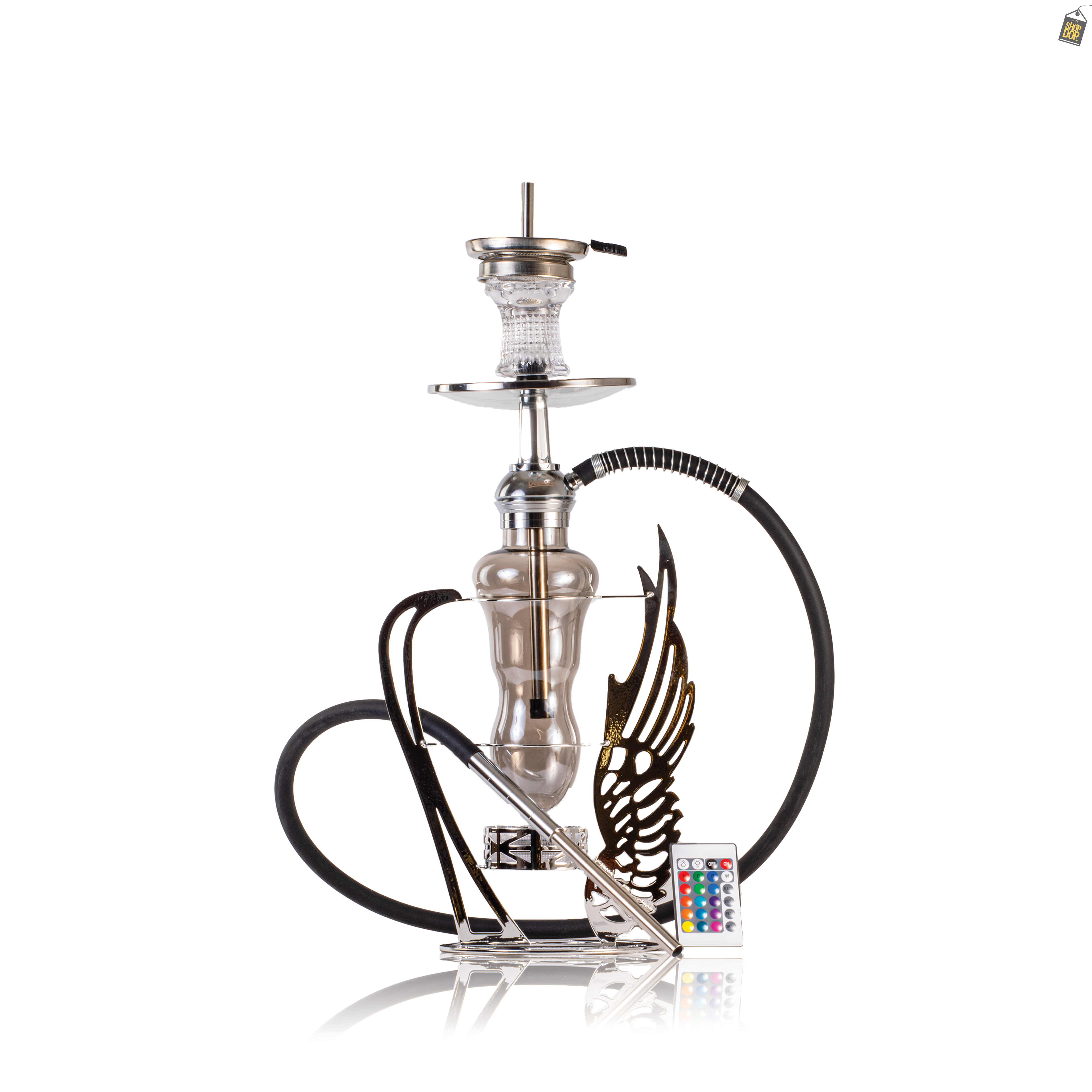 Buy Skyblade Hookah with LED Light - Silver | Dejavuu Shisha's – shopdop.in