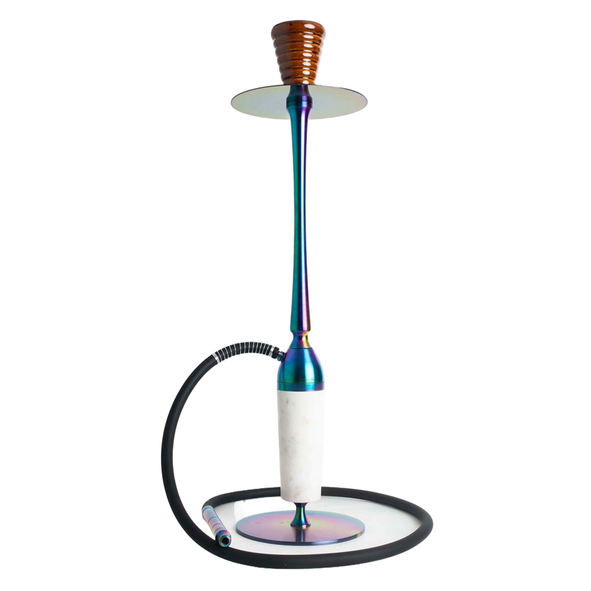 Buy Cocoyaya Slims Sterling Hookah - Rainbow Stem/ White Marble Base ...