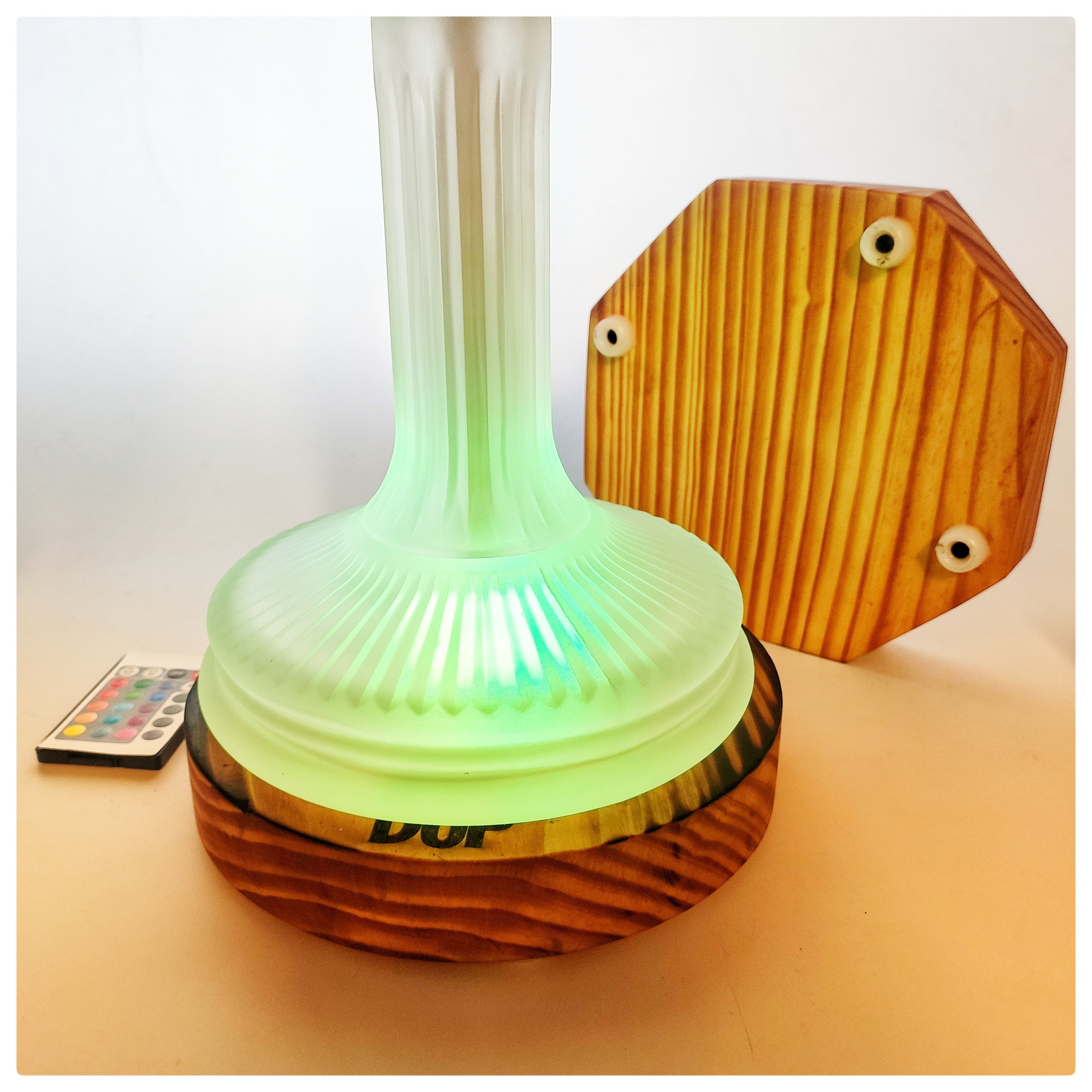 Hookah Wooden Base Stand with LED Light and Remote – shopdop.in