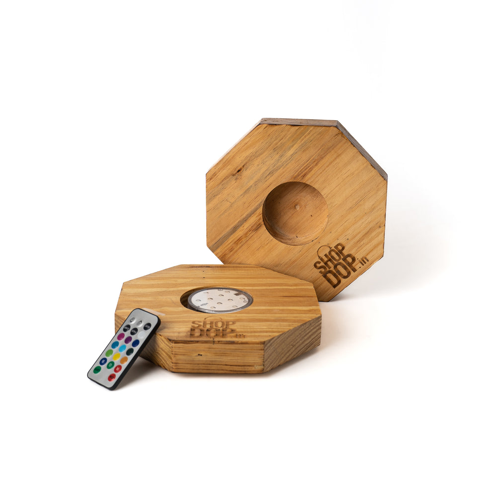 Hookah Wooden Base Stand with LED Light and Remote – shopdop.in